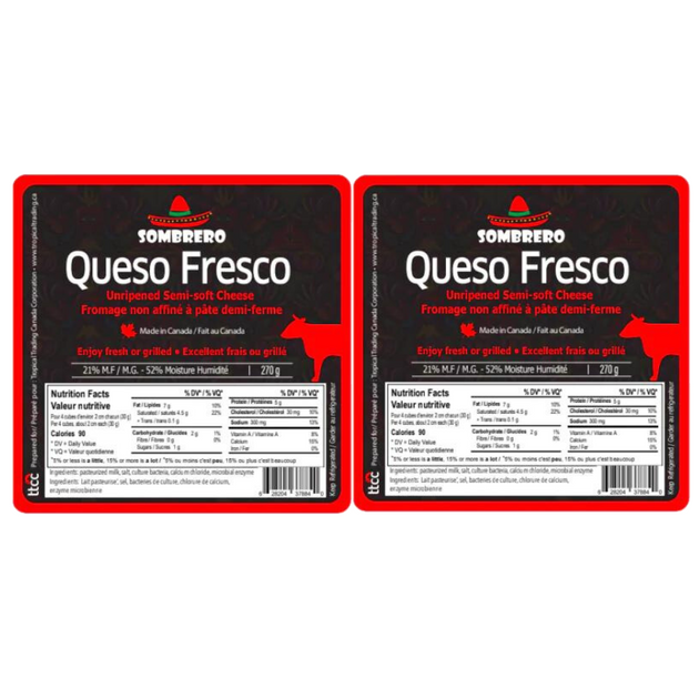 Fresh Cheese 2x 330 | Queso Fresco | By Sombrero | SombreroLatinFoods.ca