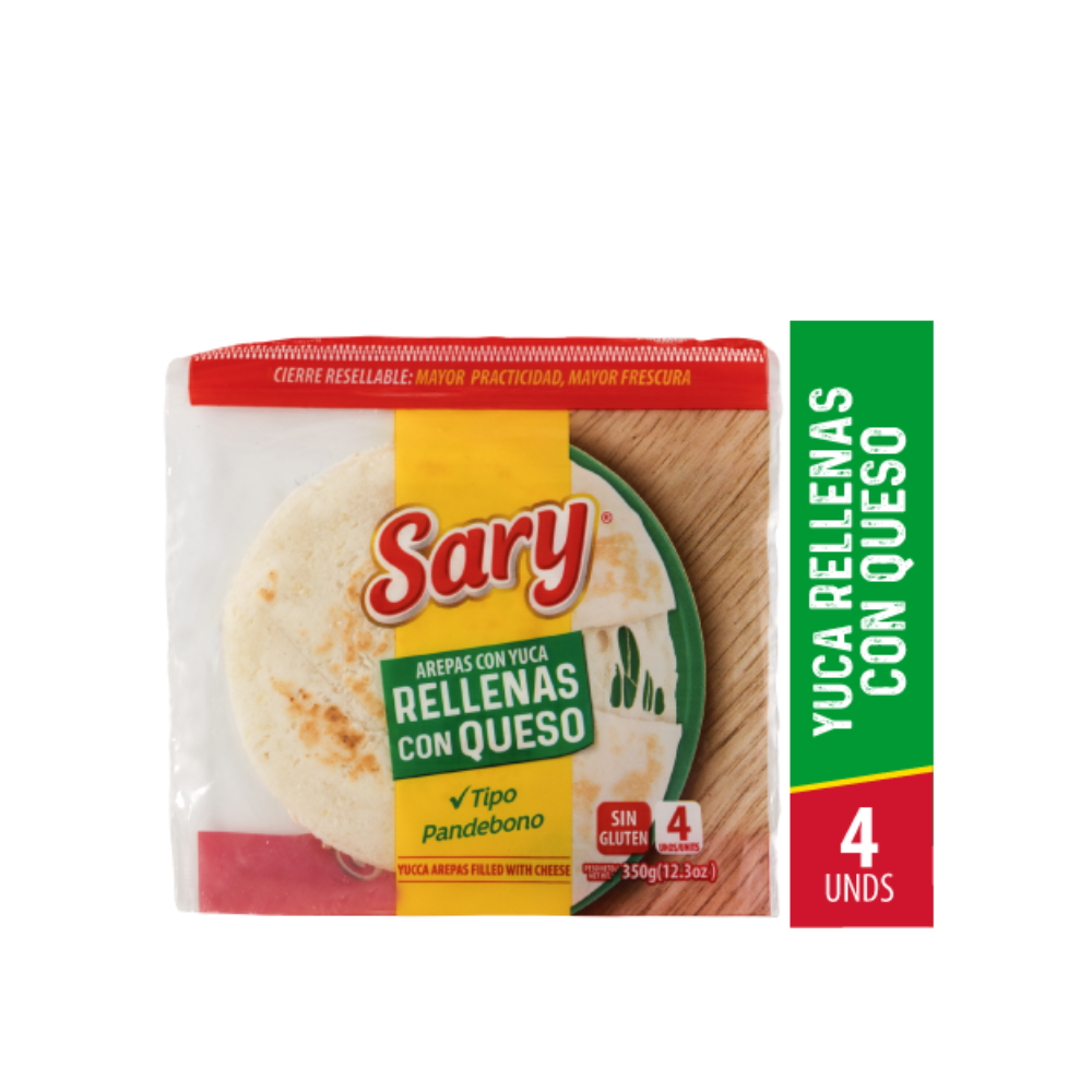 Precooked Cassava Arepas Stuffed With Cheese x4 (350gr) | Arepas de Yu ...